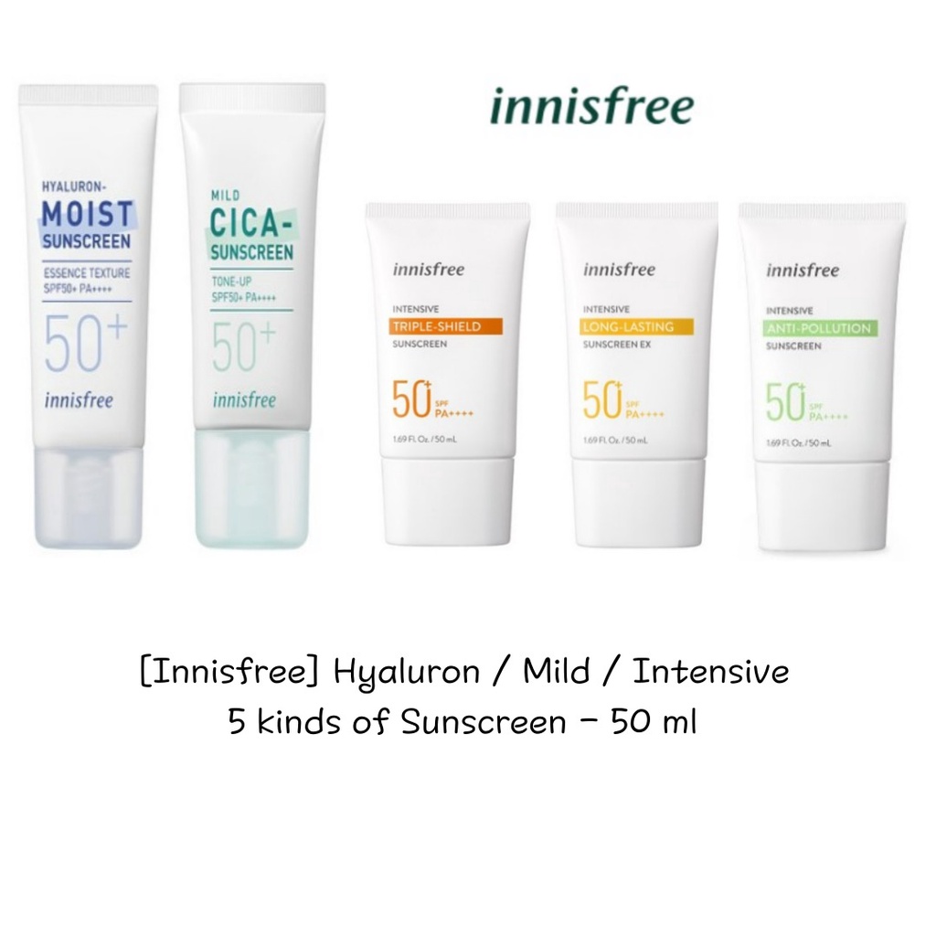innisfree Hyaluron / mild / intensive 5 kinds of sunscreens 50ml (SPF50 ...
