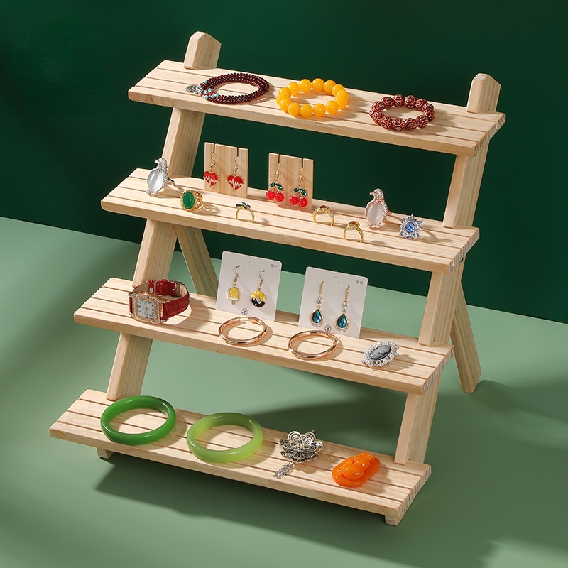 YSSH Wood Display Stand Display Shelf Jewellery Trays Desktop Shelf ...