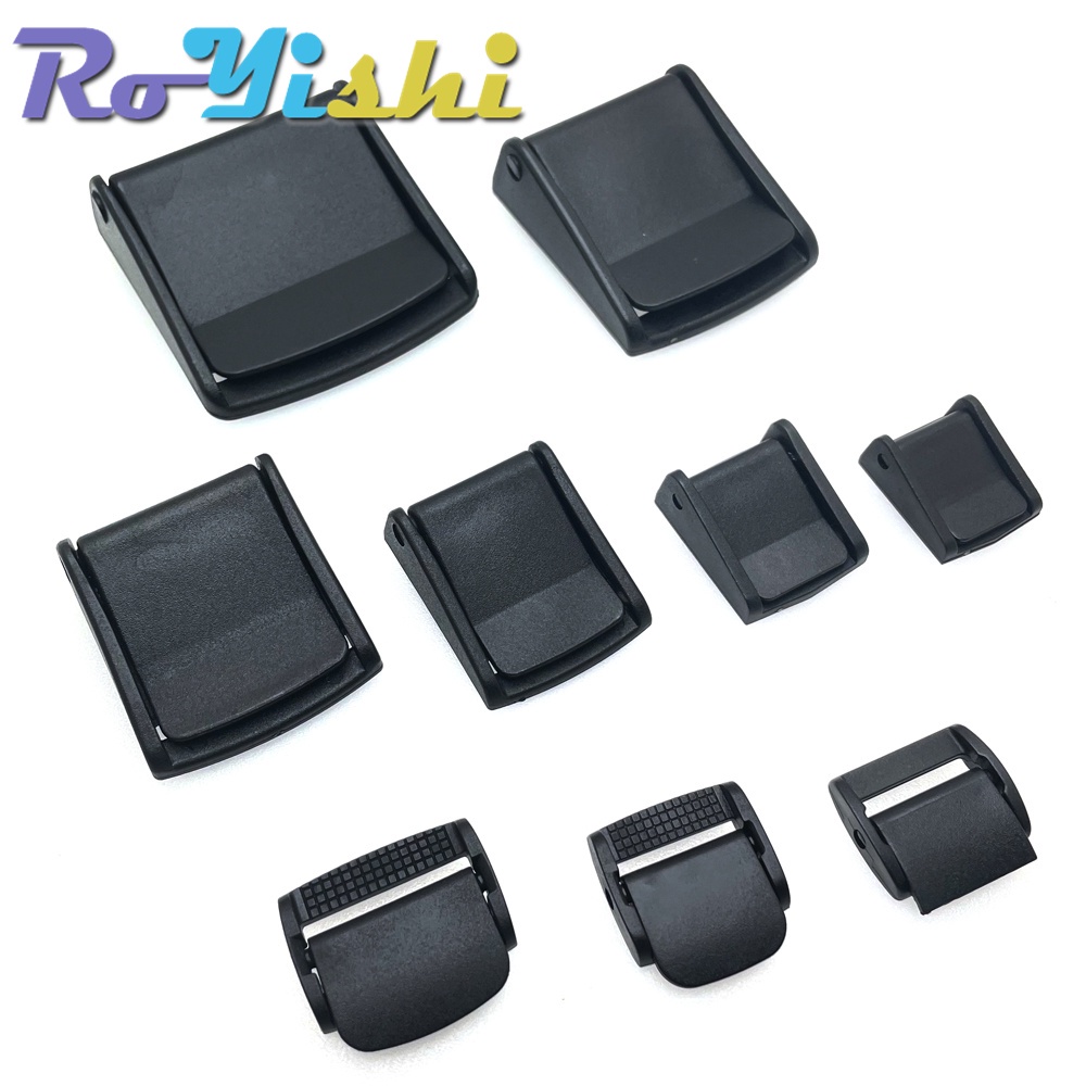 5pcs/pack Cam Buckles Plastic Black Toggle Clip Backpack Straps Webbing ...