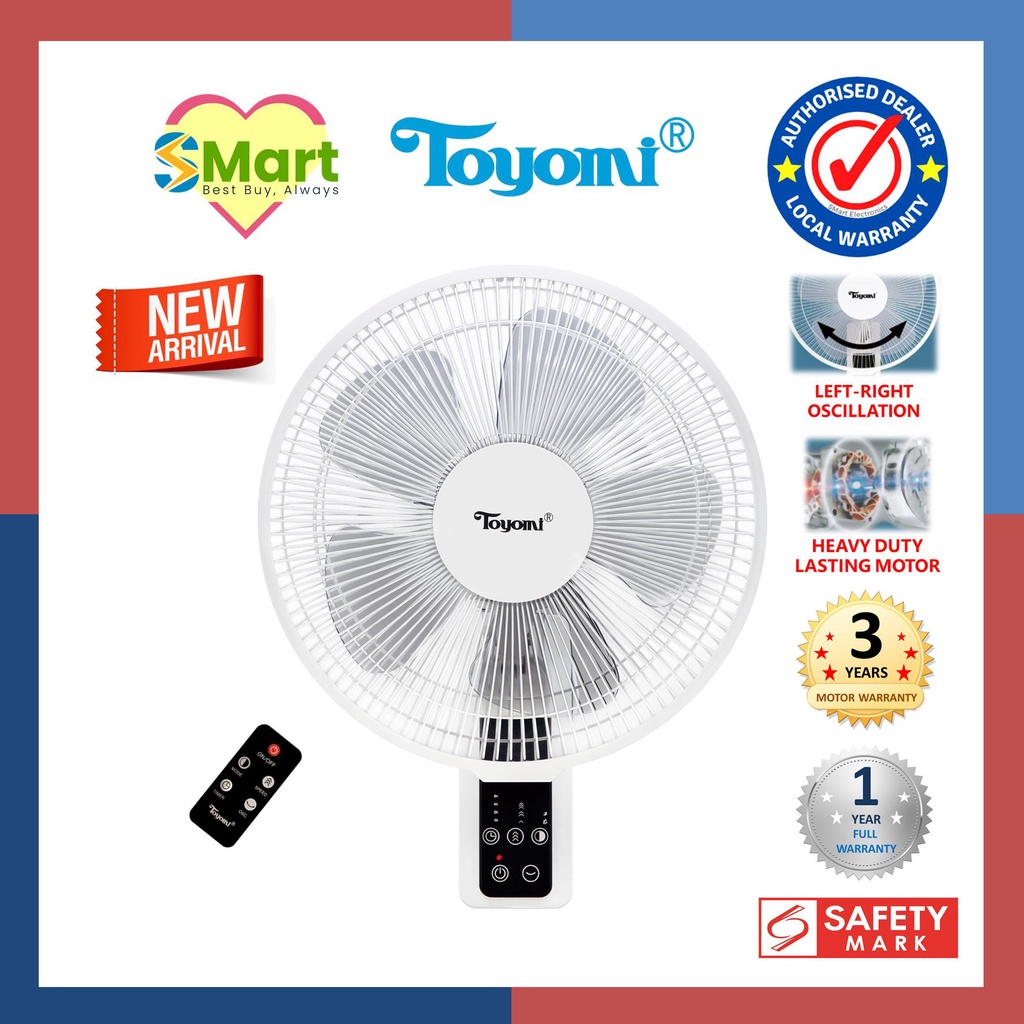 Toyomi 12" Wall Fan with Remote Control [FW 3614R] | Shopee Singapore