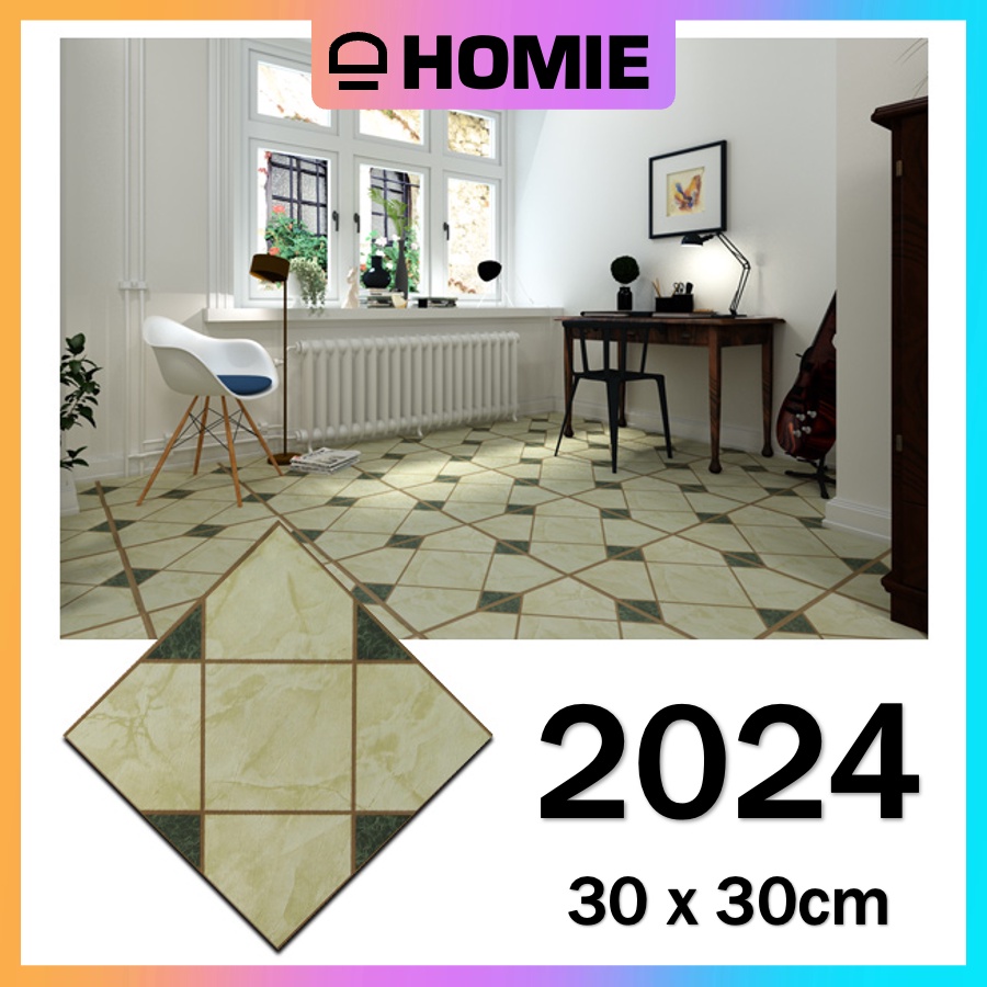 [54PCS PER BOX] Vinyl Flooring Floor Sticker Vinyl Jubin Lantai Mozek ...
