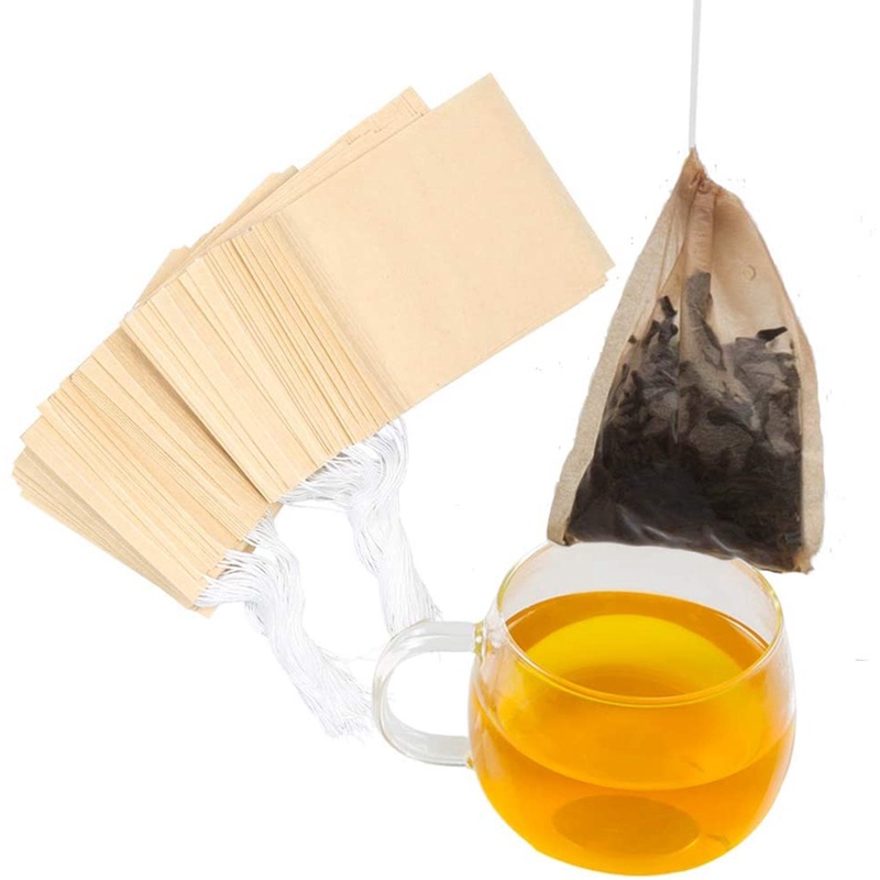 100pcs Eco-friendly Teabags Tea Filter Bags Natural Wood Pulp Filter ...