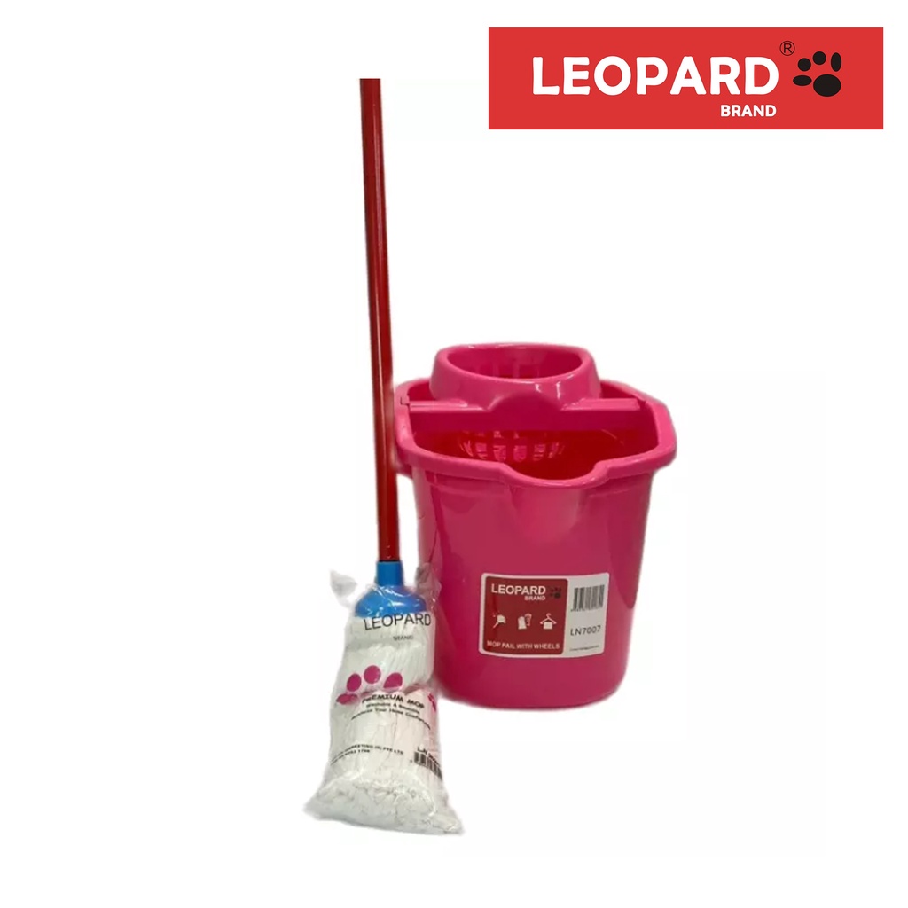 Leopard Mop bucket With Wheels & Semi Mop Cover with mop set - LN 7007 ...