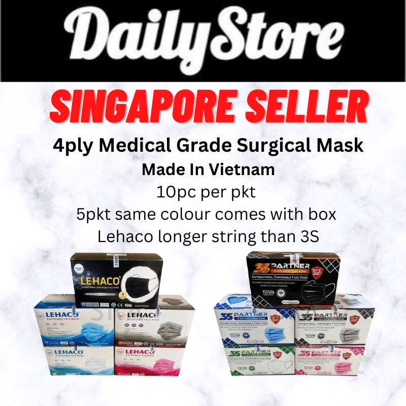 [SG Seller] Cheapest ★ 4 PLY SURGICAL MEDICAL MASK LEHACO / 3S ★ KF94 ...