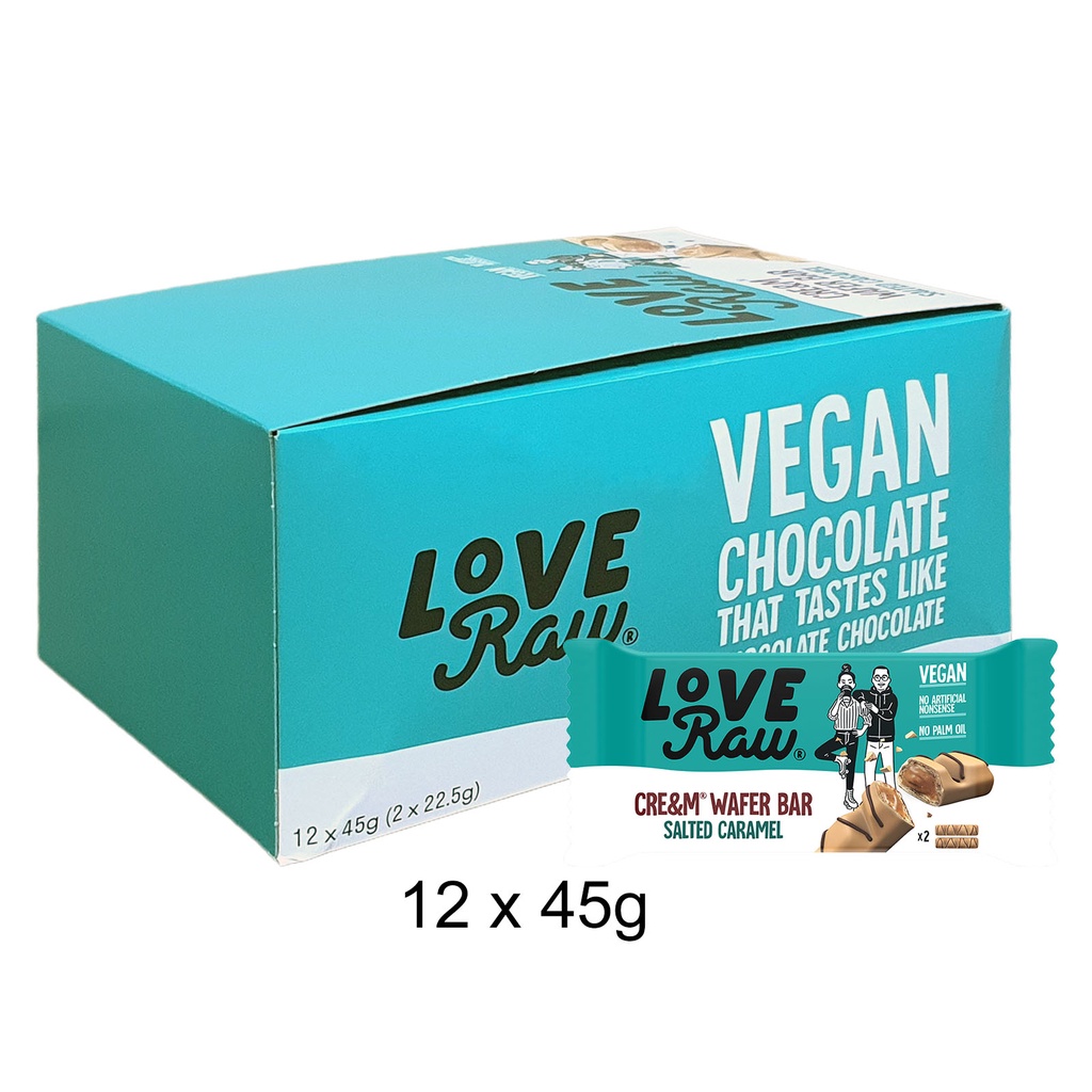 Loveraw Salted Caramel Creandm Wafer Bars Case 12 X 45g Shopee