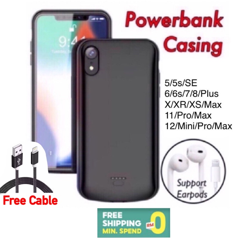 Powercase Powerbank Power Bank Case Battery Casing 5/5s/se/6/6s/7/8 ...