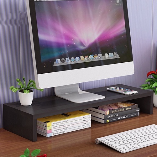 Specool® Office Desktop Monitor Rack/Stand with Keyboard Storage ...