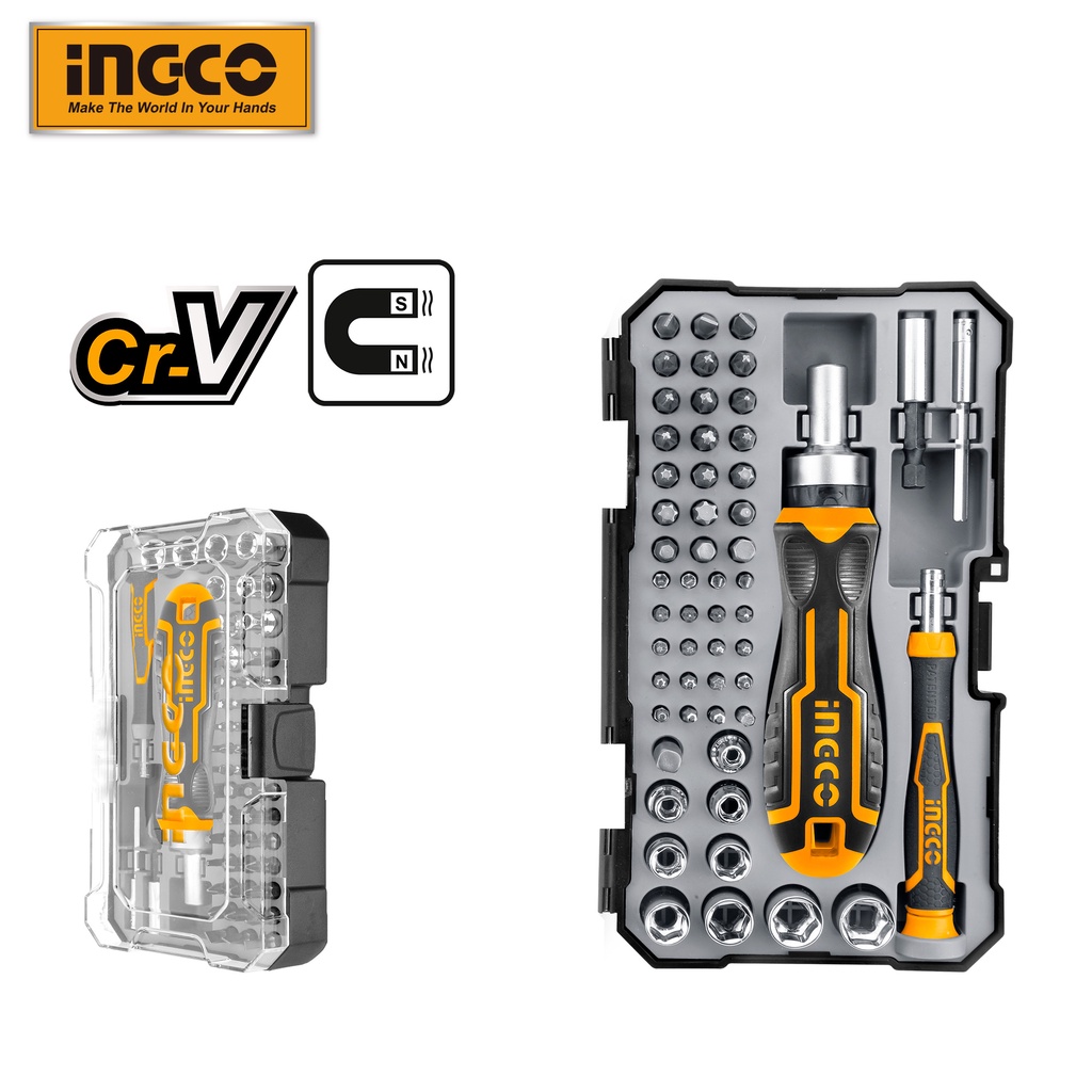INGCO 55PCS Screwdriver Bits Set with Screwdriver Bits Bits Adaptor ...