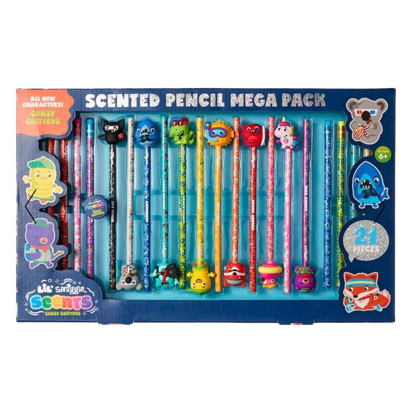 Smiggle Lil Scents Crazy Critters Scented Pencils Mega Pack | Shopee ...
