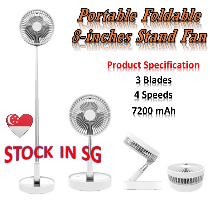 8" 7200mAh Foldable Fan | Portable Fan | Standing Fan | Desk Fan ...