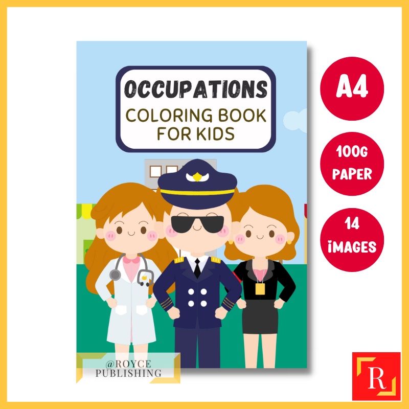 Occupations Colouring Book For Kids, Preschoolers and Toddlers 3 - (A4 ...