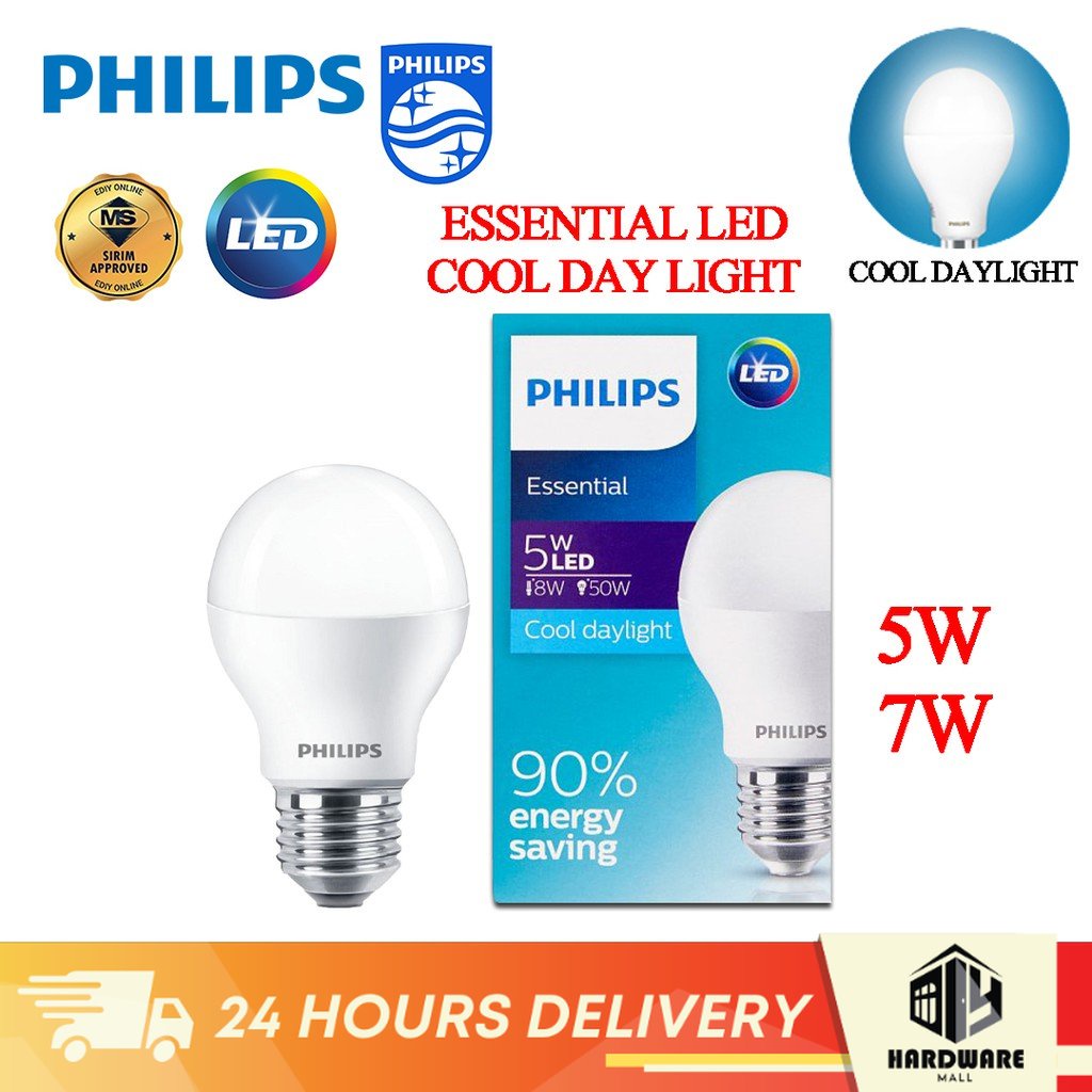 Philips Essential E27 Cool Daylight LED Bulb Lamp Ceiling Round ...