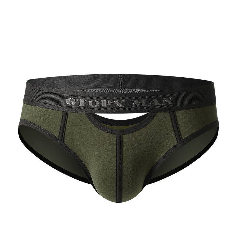 GTOPX MAN Men's Pure Cotton Briefs Low-Waist Sunroof Style Underwear ...