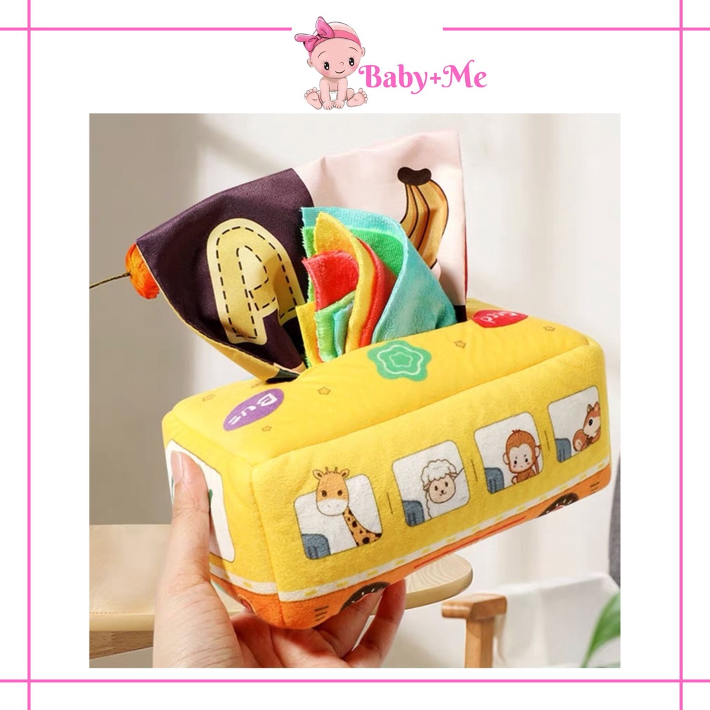 Sensory Pull Toddler Infant Baby Colorful Baby Tissue Box Toy ...