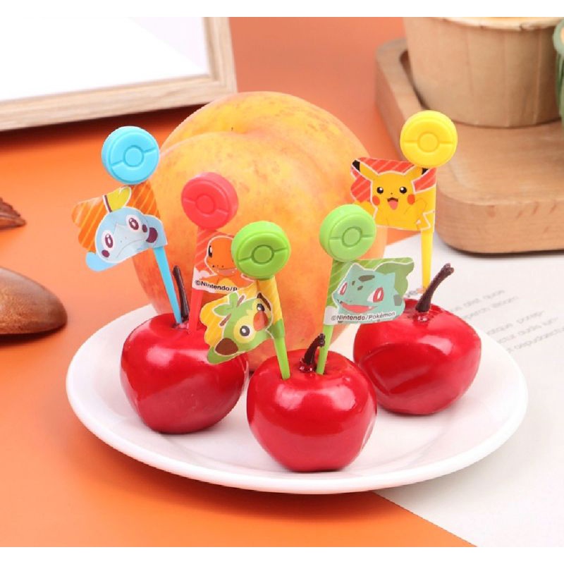 Pokemon Pikachu Bento Food Pick | Cute Character Fruit Skewer | Fruit ...