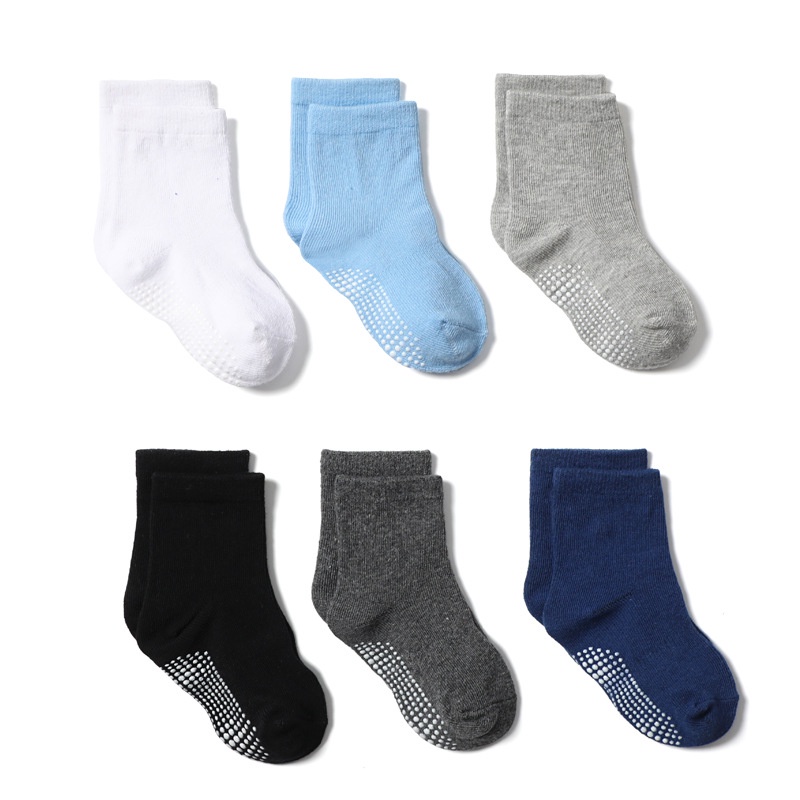 6 Pairs New Children's Pure Color School Socks/ Cotton Baby Socks/ Kids ...