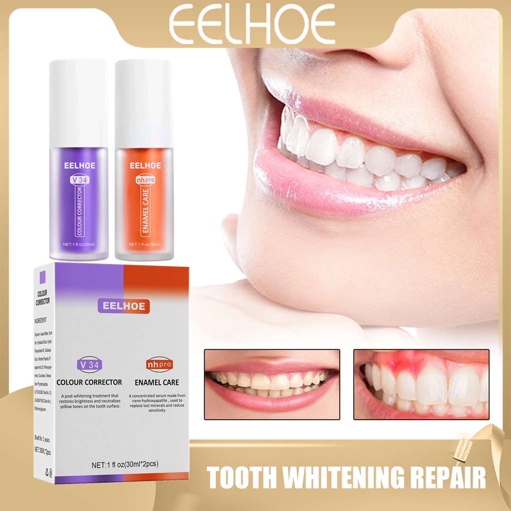 EELHOE V34 Purple Toothpaste V34 Tooth Colour Corrector Whitening ...