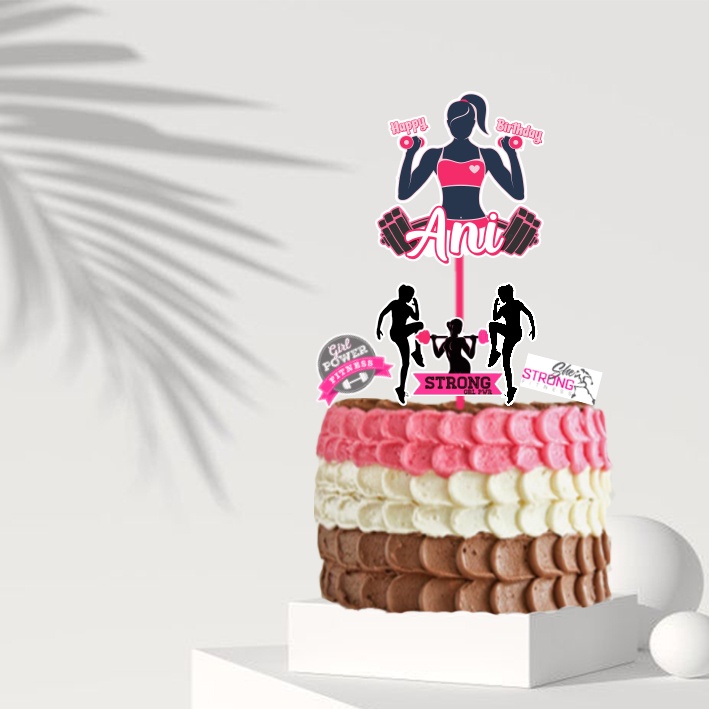 Gym Fitness Girl Cake Topper Birthday Cake Topper / Birthday Cake ...