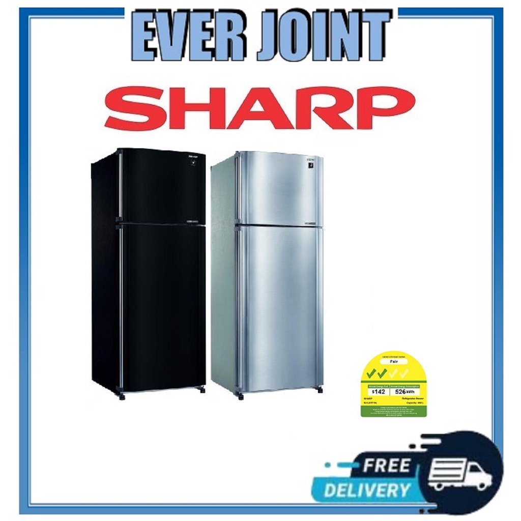 Sharp SJ-U47P / SJ-U47P-SL U-Pro [470L] 2 Door Top Freezer Fridge [2 ...