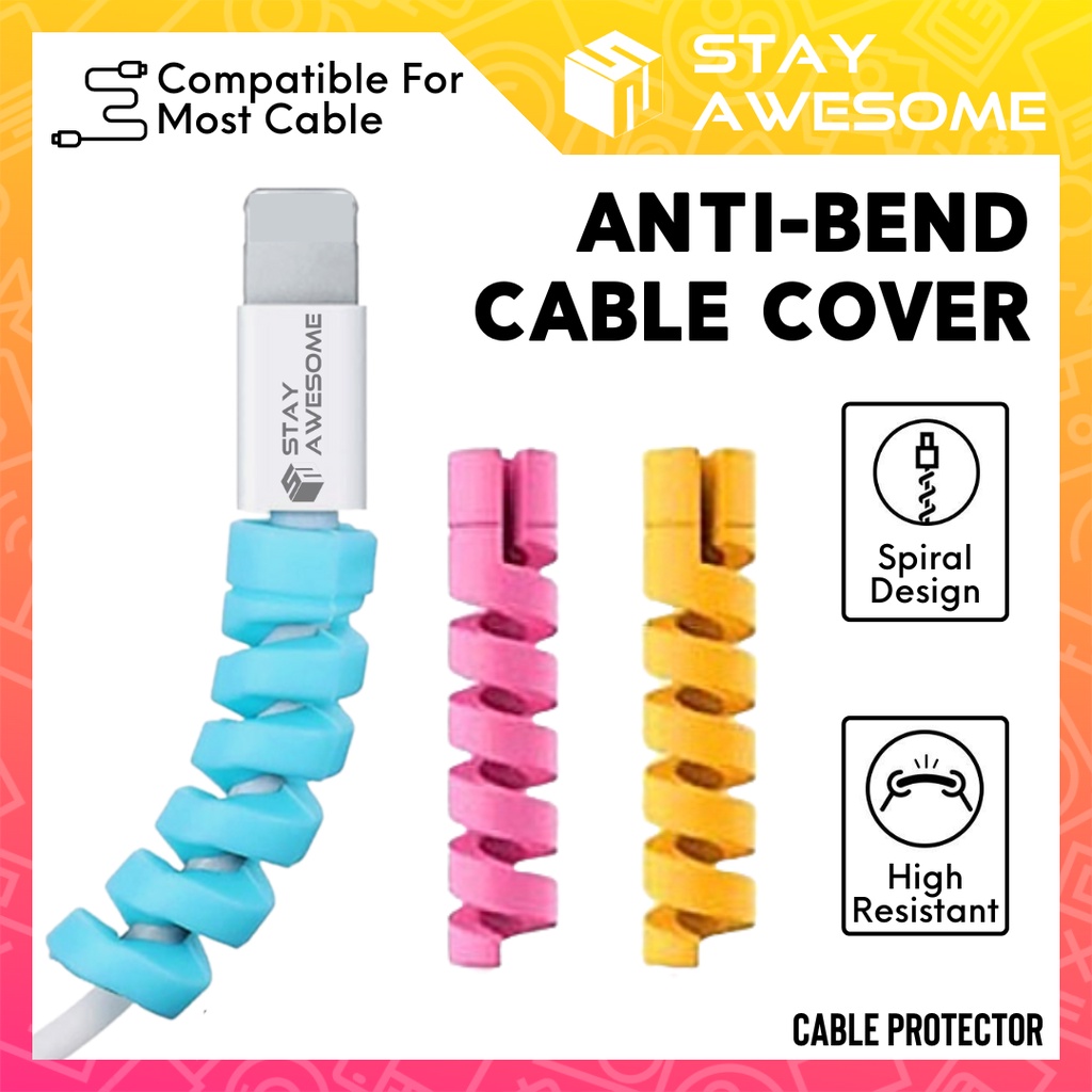 Spiral Phone Cable Protector Cute Usb Organizer Wrapper Cord Cover ...