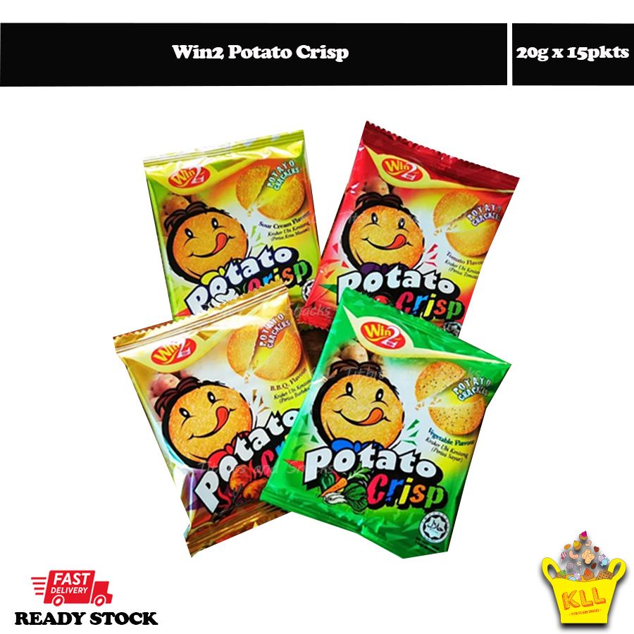 Win2 Potato Crisp (BBQ, Tomato, Sour Cream & Vegetarian Flavour) - 20g ...