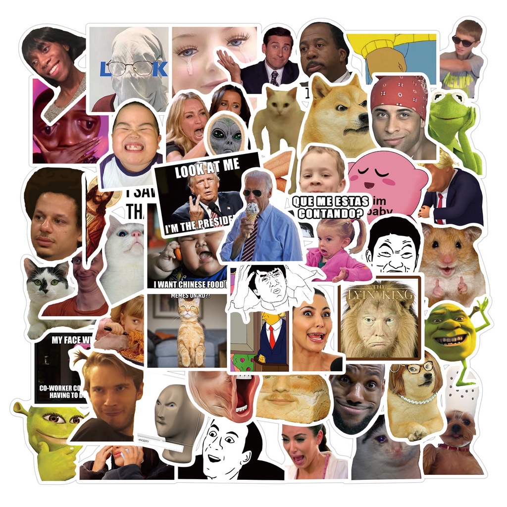 50pcs Funny Memes Waterproof Pvc Stickers Shopee Singapore