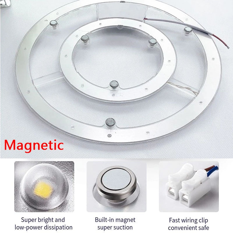 Magnetic LED Ring PANEL Replacement Circle Light Cold White AC220V-240V ...
