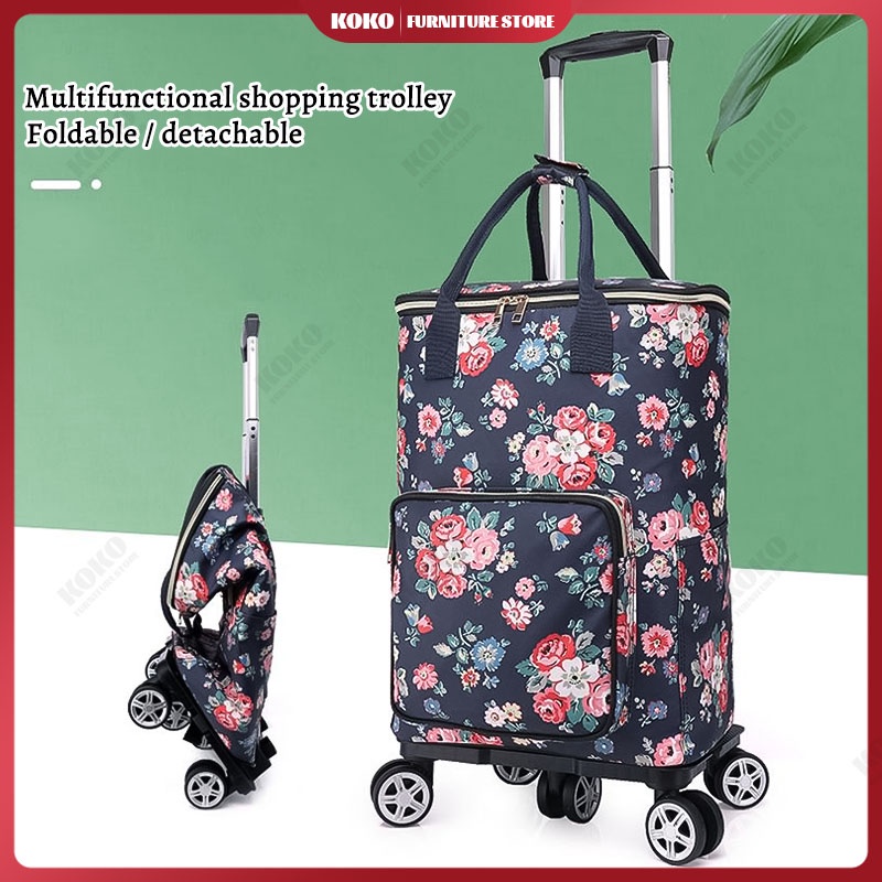 【Fast delivery】Shopping cart retractable folding trolley cart trolley ...