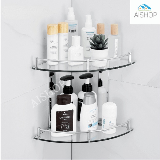[SG Seller]Stainless Steel Bathroom Storage Rack Corner Shampoo Rack ...
