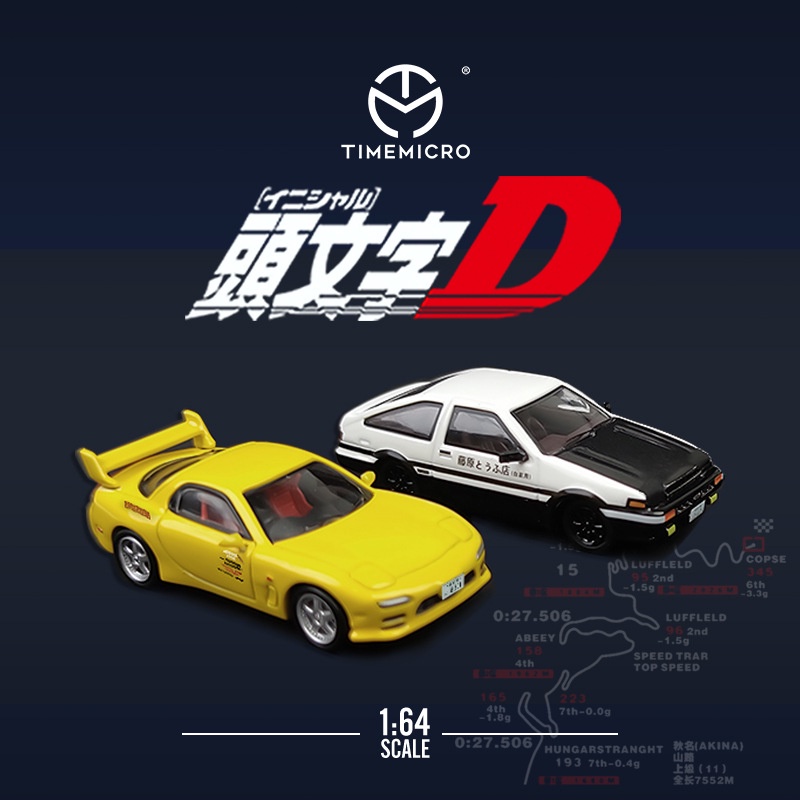 TM 1: 64 Initial D AE86 RX-7 Model Panda Color TRUENO RX7 FD PROJECT.D ...