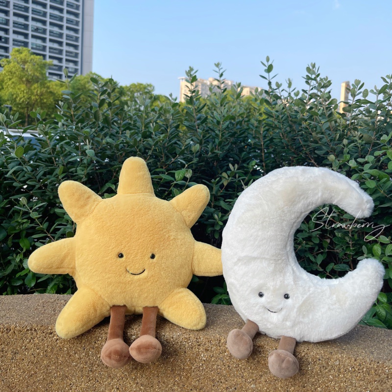 British Style Sun Moon Plush Toy Soft Lovely Sleeping Plushies Appease ...