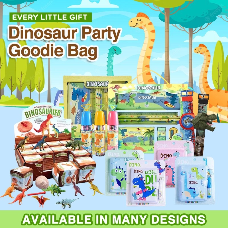Ready Stock SG Seller Dinosaur Theme Birthday Stationery Goodie Bag ...