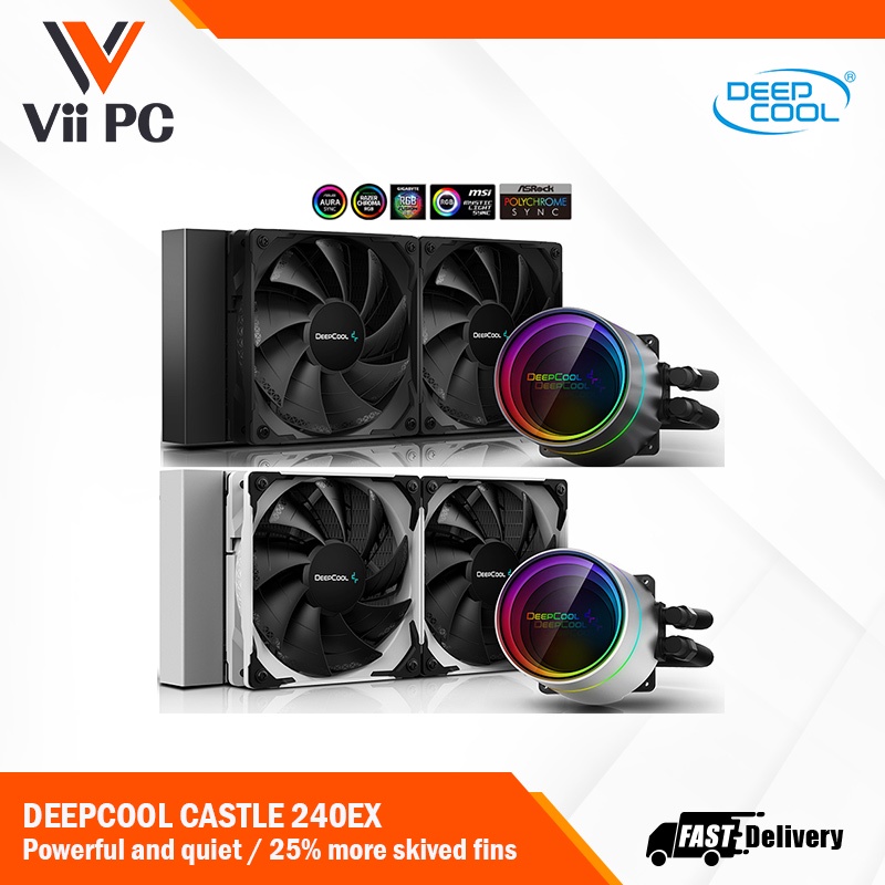 Deepcool Castle 240EX AIO, 240mm Radiator, ARGB XL Pure Copper CPU ...