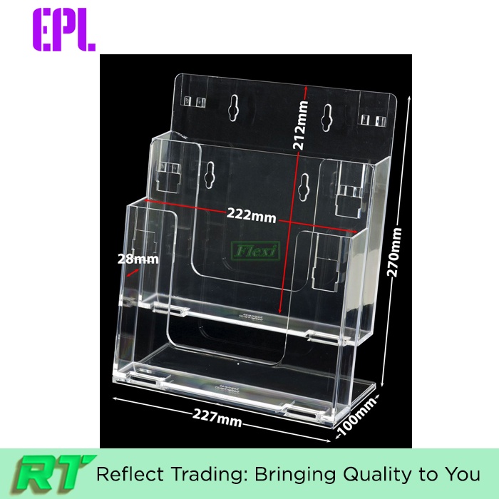 N-97 2-Tiers Acrylic Stand Totally Transparent A4 Size Full Portrait ...