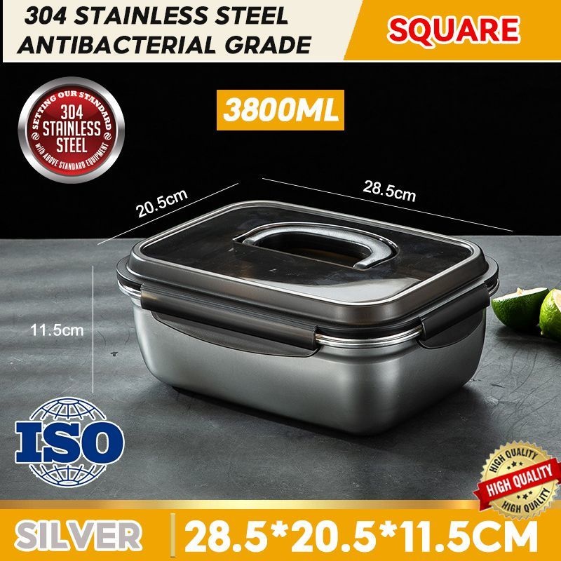 316 Stainless Steel Airtight Food Container With Sealed Lid Portable ...