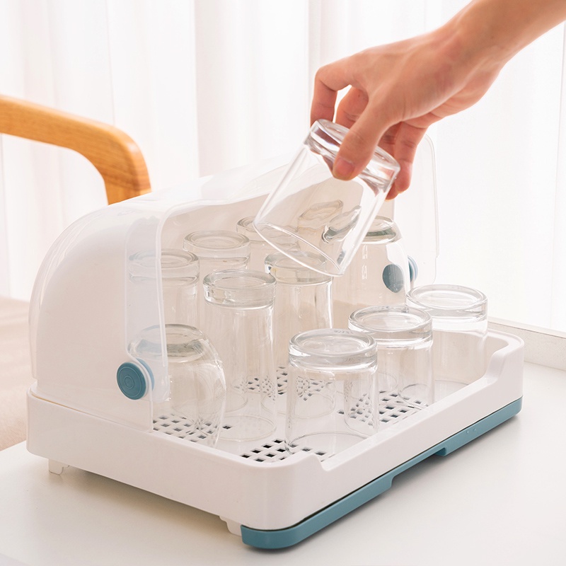 Local Stock Nordic Design Bottle Cup Mug Glass Drip Plastic Drying Rack Storage Organiser Box