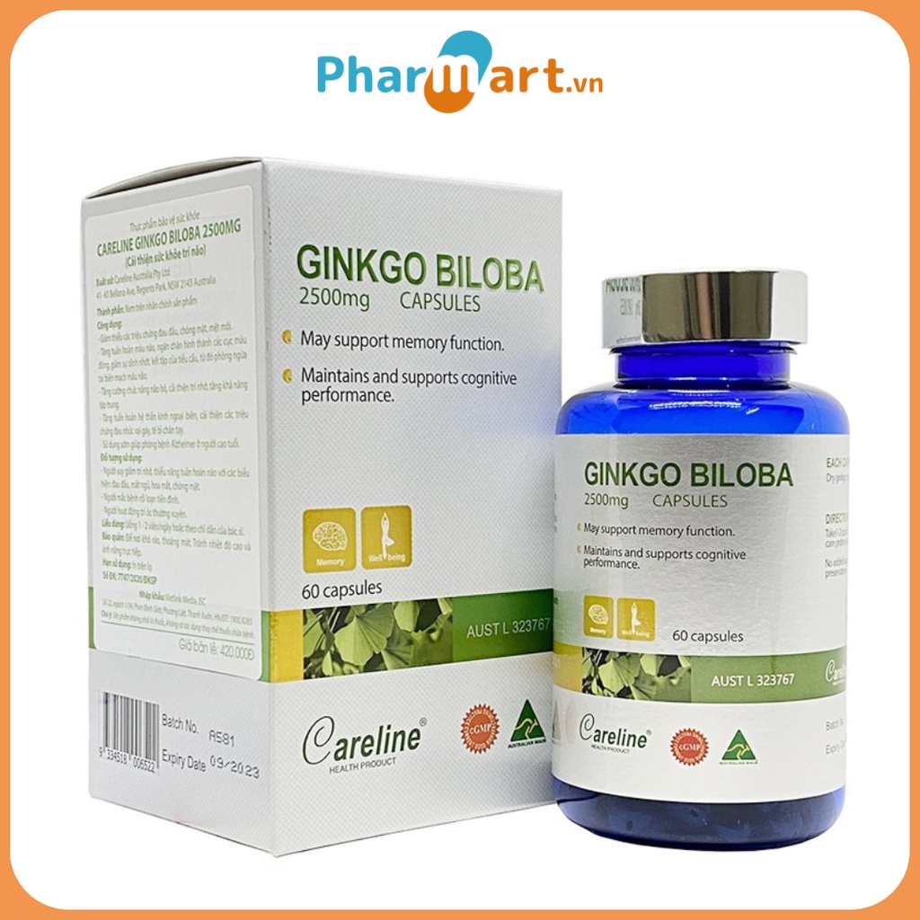 Ginkgo Biloba Careline 2500mg pills enhance brain circulation, prevent ...