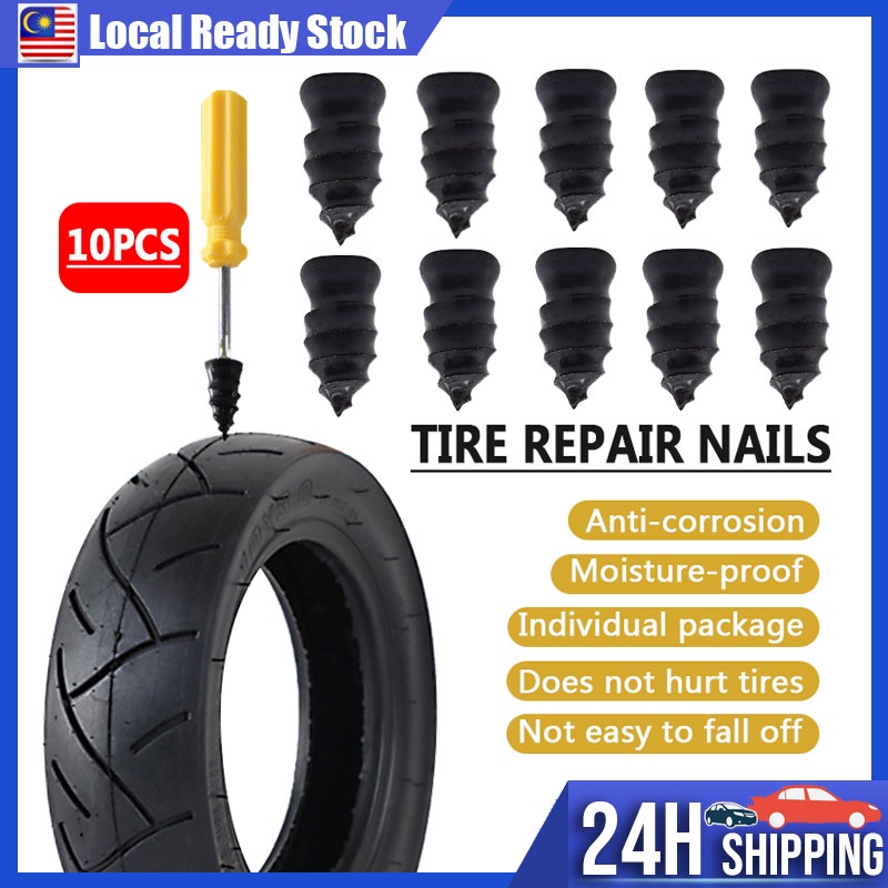 10pcs Vacuum Tire Repair Nails Kit Rubber Nails Car Motorcycle Tyre ...