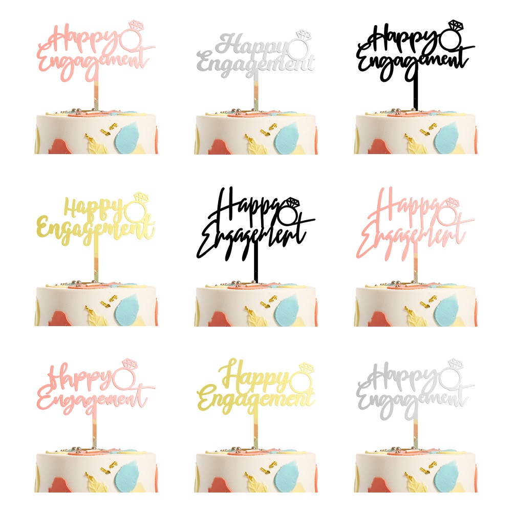 Happy Engagement Acrylic Cake Topper Cake Decoration For Engagement ...