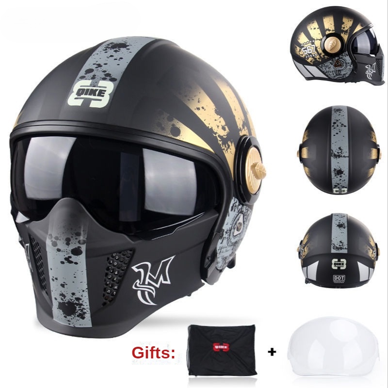Personality helmet combination full face helmet Vintage helmet Full ...
