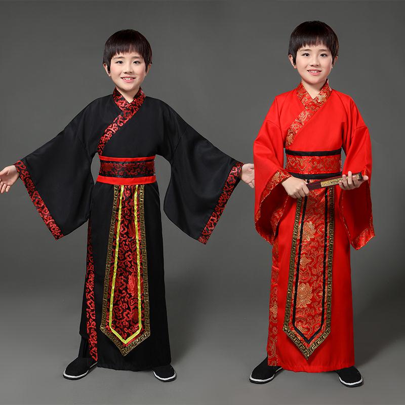 Children's Costume Hanfu Men's Spring Autumn Qin Han Dynasty Three ...