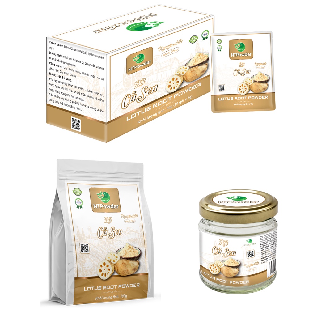 Ntpowder cold-dried lotus root powder jar 60gr / bag 100gr / box of 20 ...