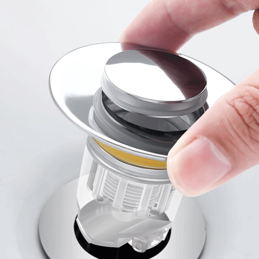 Universal Stainless Steel Basin Pop-Up Bounce Core Stopper Bathroom ...