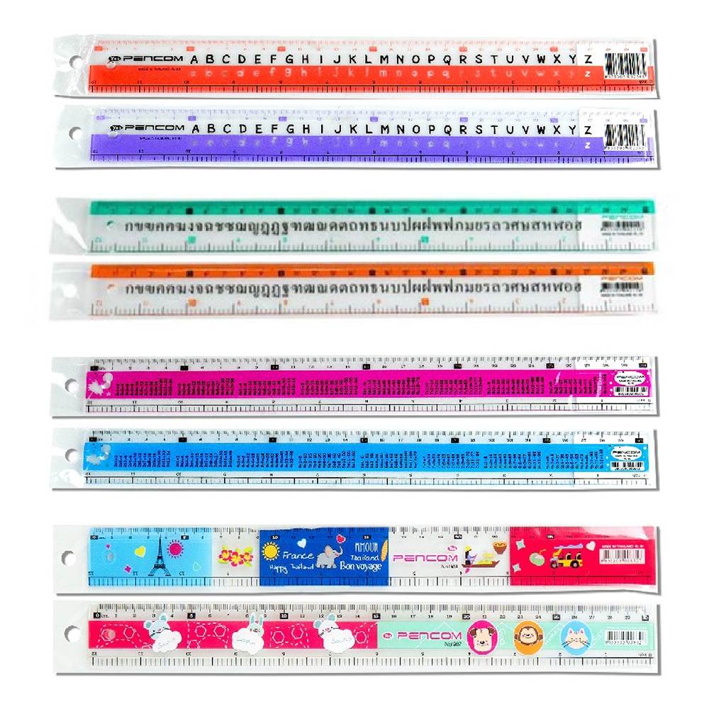 Ruler (12pcs Pack) ABC/Multiplication Table/Cartoon (30cm) Pencom ...