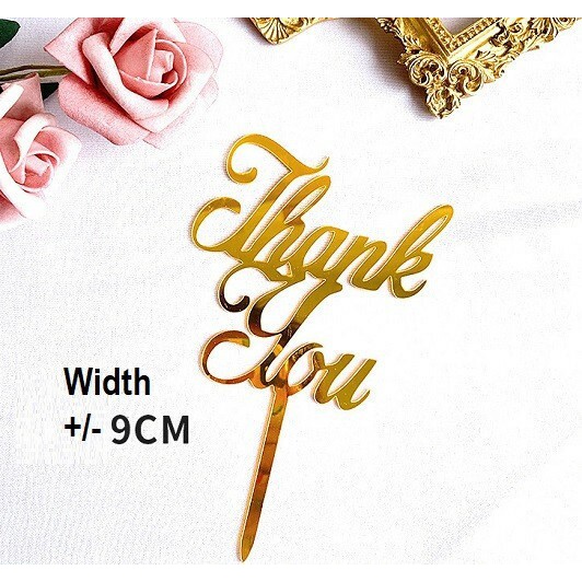 "Thank You" "Best Wishes" Gold Acrylic Cake Topper [Topper Kek Terima ...