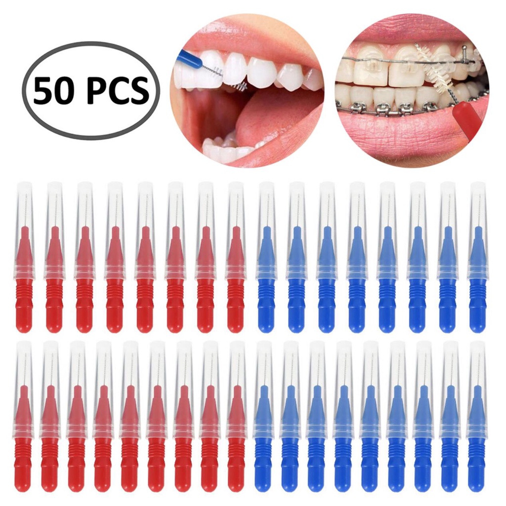 50pcs Tooth Floss Oral Hygiene Dental Floss Soft Plastic Interdental ...