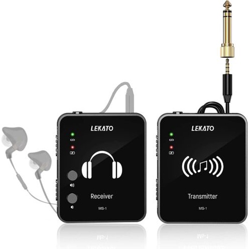 LEKATO 2.4G Wireless IEM In-Ear Monitor System Stereo Low Latency ...