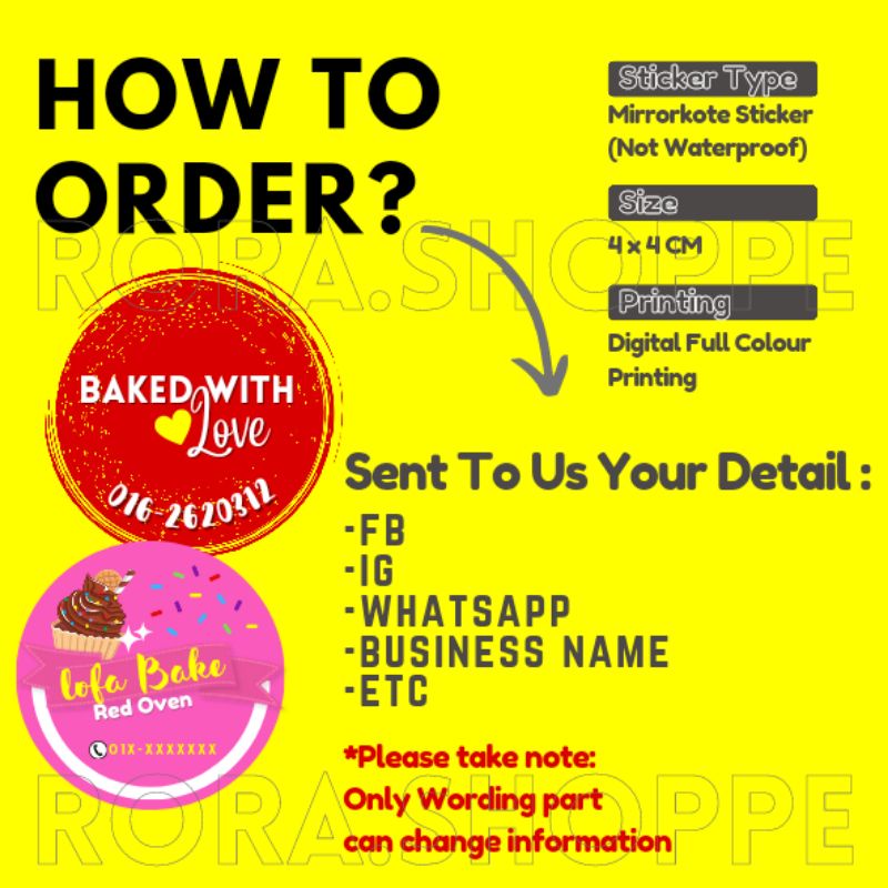 RORA - Rounded Edited Custome Food Label Sticker Sticker For Small ...