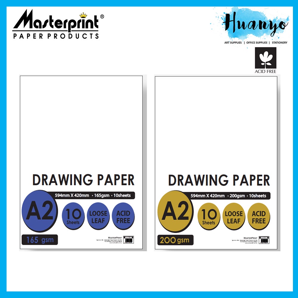 Masterprint A2 Drawing Paper Sheet Pack 165GSM / 200GSM (10 Sheets ...