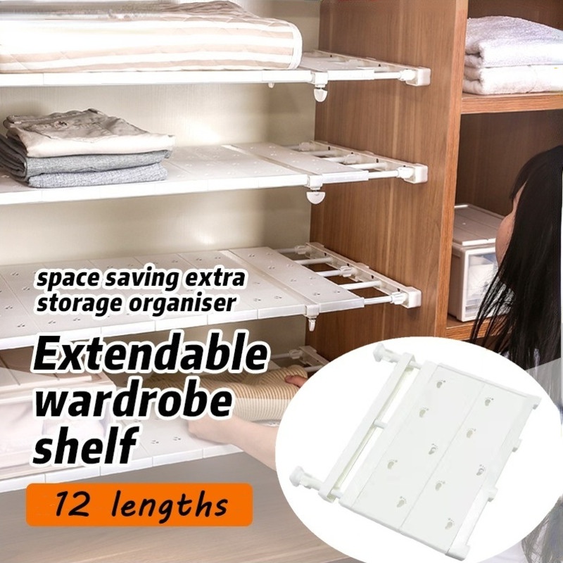 YSSH Wardrobe Extendable Shelf Adjustable Closet Organizer Storage ...
